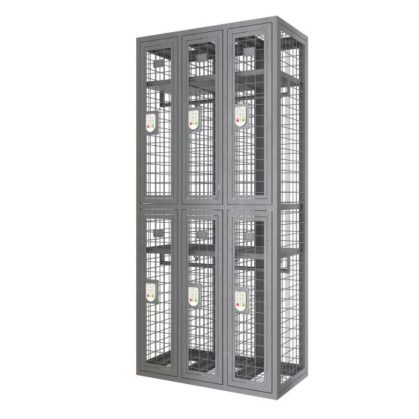 caged storage，metal mesh storage cabinet