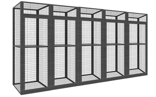 caged storage，metal mesh storage cabinet