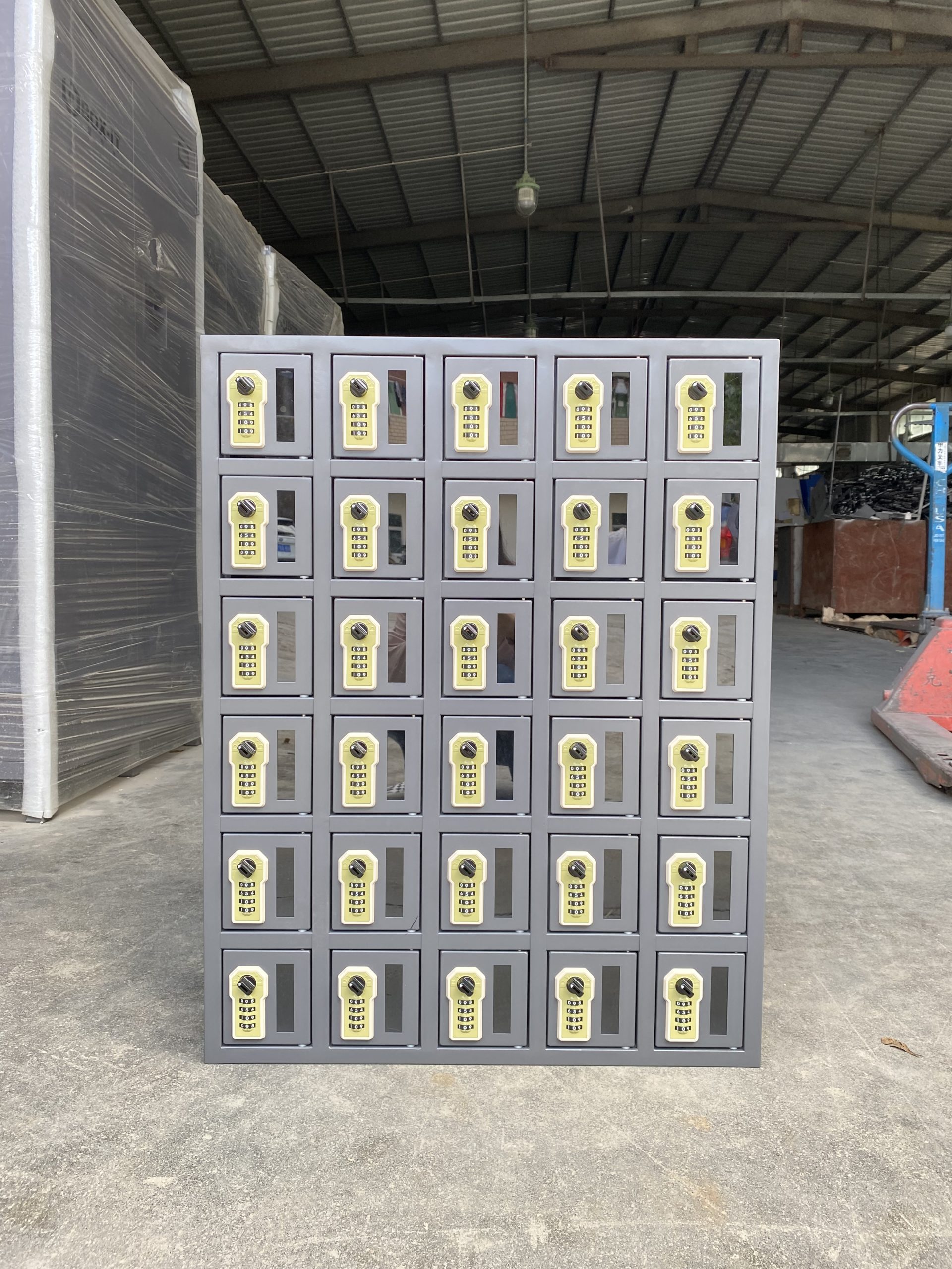 Cell phone storage locker of steel furniture
