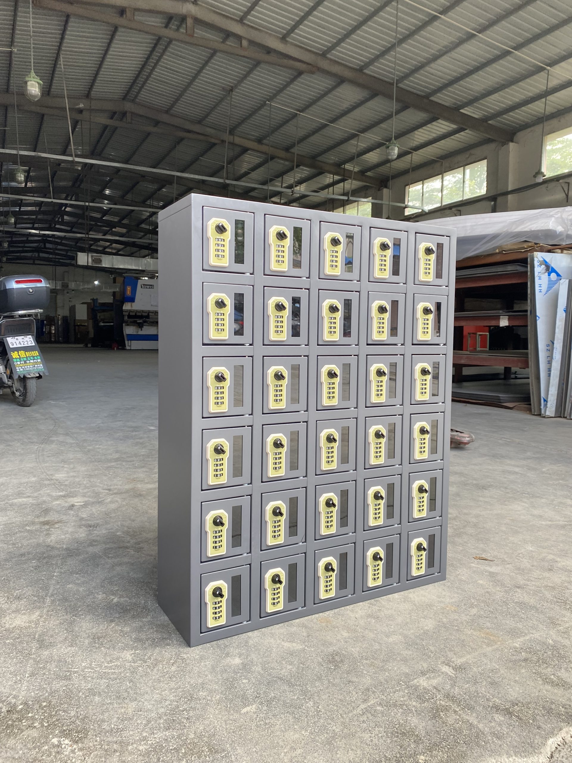 Cell phone storage locker of steel furniture
