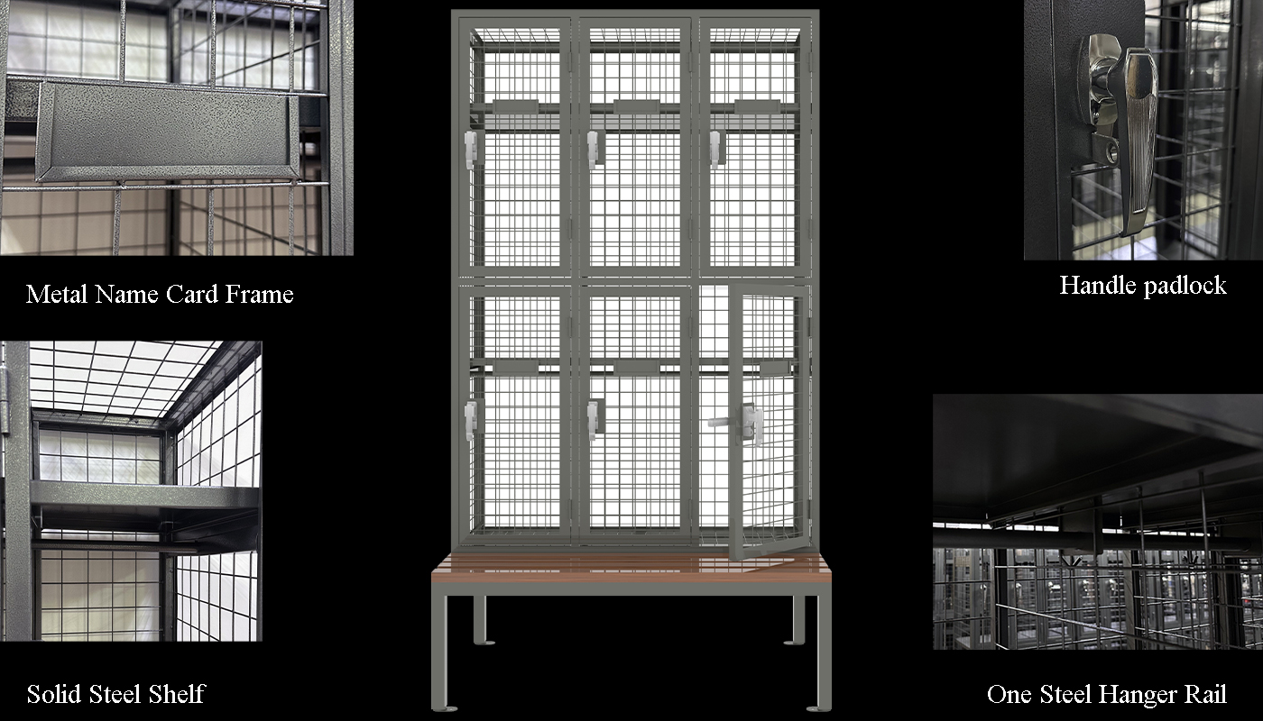 Metal Mesh Wardrobe Cupboard for Clothing and Gear Storage