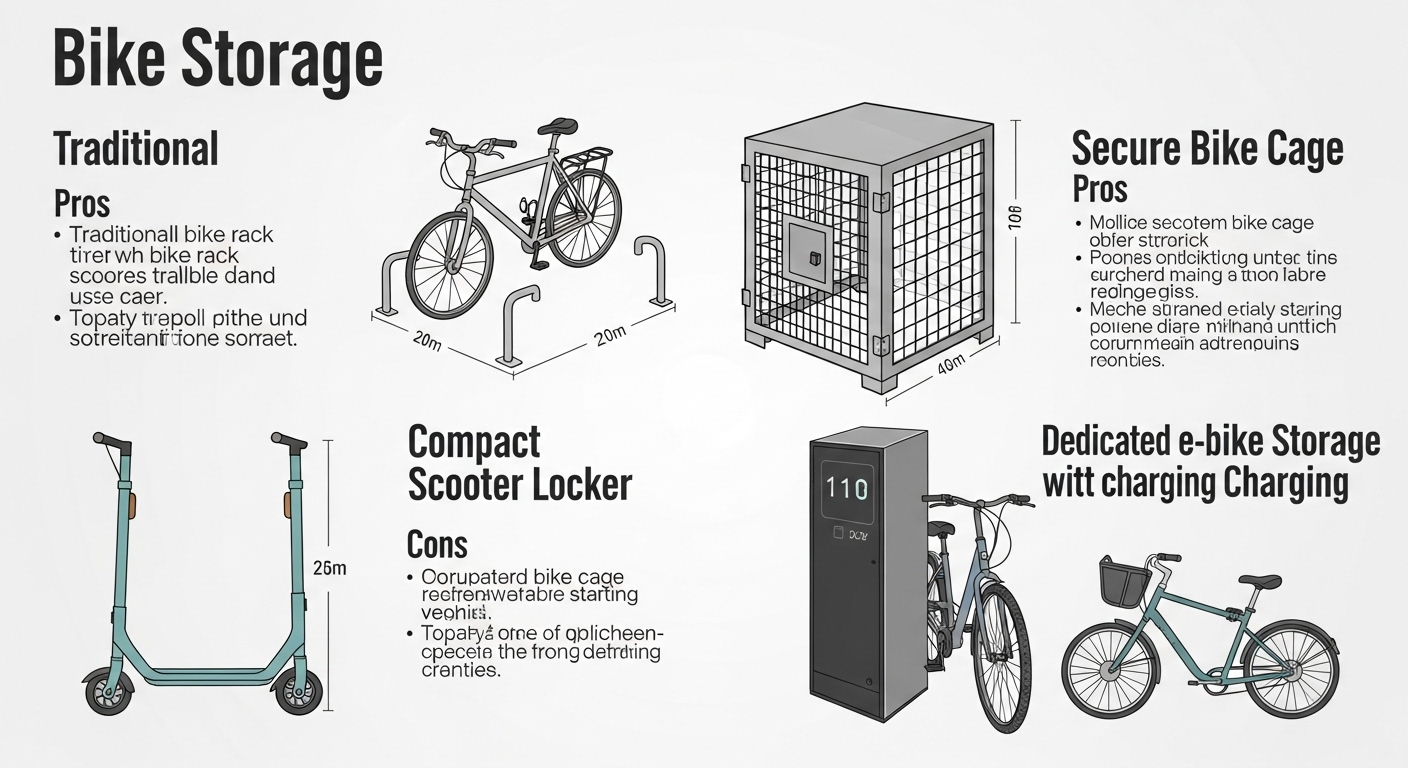 Bike Locker Comparison Guide: Rack, Cage & E-Bike Options