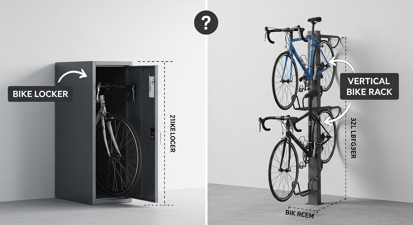 Bike Locker vs Vertical Bike Rack: Which Saves More Space?